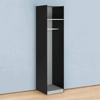 Dmora Gro&szlig;er Mehrzweckschrank Anaelle, Multifunktionale M&ouml;bel, Schuhschrank, Besenschrank, 58x50 h219 cm, Schwarz