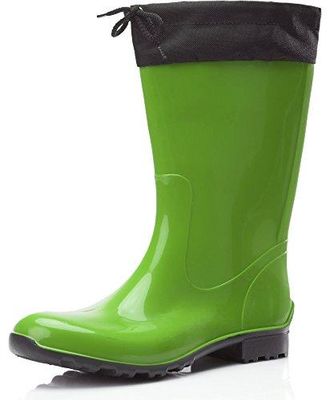 Ladeheid Bottes de Pluie Femme LA-968(Vert/Noir, 36 EU)