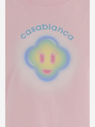 Casablanca Logo-Print Cotton T-Shirt - Pink