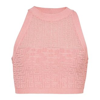 Balmain PB Labyrinth Strickoberteil - - Knitwear - Damen - Rosa - M