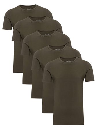 Yazubi 5er Pack Baumwoll T Shirt Grün Herren Tshirts Männer Set Lange Rundhals Shirts Rundhalsausschnitt Mythic, (Kalamata 190510), XL