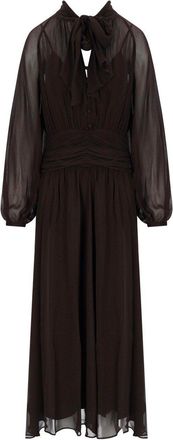 Marella ROBE LONGUE GAZE MARRON MARELLA