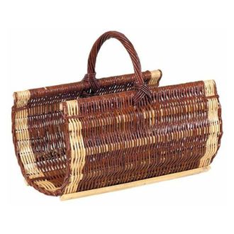 Aubry Gaspard Aubry Gaspard - Panier &agrave; b&ucirc;ches en osier brut et &eacute;corc&eacute;