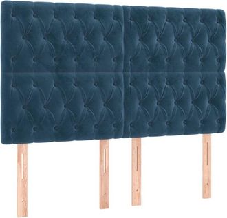 vidaXL Kopfteile 4 Stk. Dunkelblau 72x5x78/88 cm Samt Vidaxl