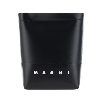 Marni Schultertasche aus beschichtetem Canvas mit ikonischem Markenlogo - - Bags - Herren - Schwarzk - ONE SIZE