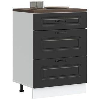 vidaXL vidaXL Armoire de cuisine Kalmar noir bois dingénierie