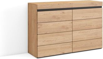 Skraut Home Kommode mit Schubladen, Aufbewahrungsschrank, 114x75x35 cm, F&uuml;r Schlafzimmer, Zimmer, Sideboard, Schrank, Moderner Stil, Zementgrau - Skraut Home