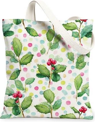 Generic Sacs fourre-tout en toile florale, motif feuilles vives, sacs de courses respectueux de lenvironnement, chics, l&eacute;gers, lavables &agrave; bandouli&egrave;re pour voy