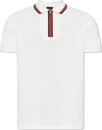 Paul Smith Homme, Tops, Blanc, Taille: XL Polo &agrave; quart de zip
