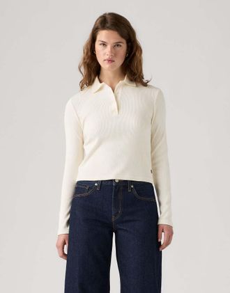 Levi's Rory lang&auml;rmliges Polohemd in Wei&szlig;