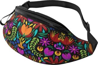 Generic Lauftasche Stylisch Sporttasche Ethnische Mexikanische Fr&uuml;hlingsblume Multifunktionale Schultertaschen F&uuml;r Aktivit&auml;ten Joggen Damen 14X35Cm