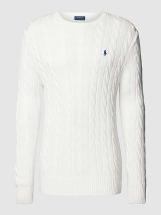 Polo Ralph Lauren Strickpullover mit Logo-Patch mit Zopfmuster