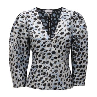 Ganni Blouse F6560 - Femme - Blouses et Chemises - Multicolore - Taille: 36 FR