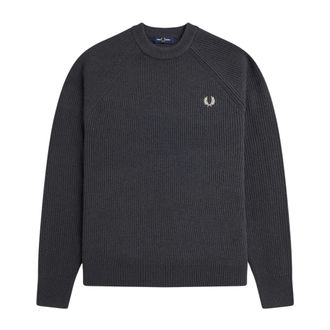 Fred Perry Homme, Pulls, Gris, Taille: 2XL Pull en Laine dAgneau &agrave; Manches Raglan