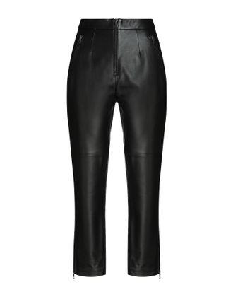 8 by YOOX LEATHER PANTS W/ ZIP-FASTENING