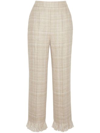 Adam Lippes pantalon en lin &agrave; franges - Tons neutres