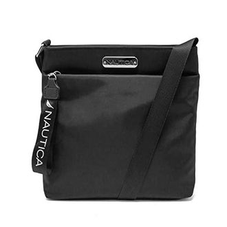Nautica Diver Nylon Small Womens Crossbody Bag Purse with Adjustable Shoulder Strap, Black