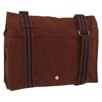 Herm&egrave;s Pre-owned Vintage Baumwoll Umh&auml;ngetasche - - Pre-owned - Damen - Braun - ONE SIZE