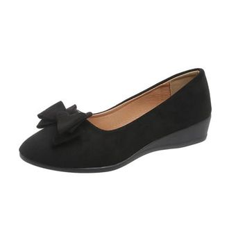 Generic Escarpins &agrave; talon compens&eacute; bas pour femme Ballerines avec noeud Chaussures de soir&eacute;e tendance antid&eacute;rapantes Ballerines d&eacute;t&eacute; &eacute;l&eacute;gantes Chaussures de m