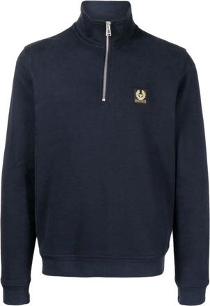 Belstaff SweaT-shirt &agrave; Logo et Demi-Fermeture &Eacute;clair - Homme - Sweatshirts et sweats &agrave; capuche - Bleu - Taille: M