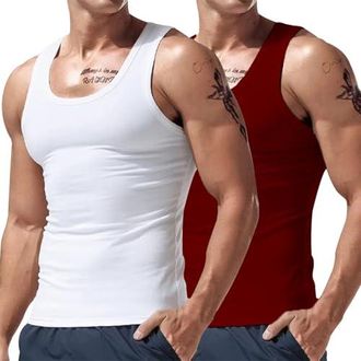 Generic Lot de 2 d&eacute;bardeurs pour homme - Couleur unie - Sans manches - S&eacute;chage rapide - Respirant - Pour la course &agrave; pied, la gym - Sans manches, d, 3XL