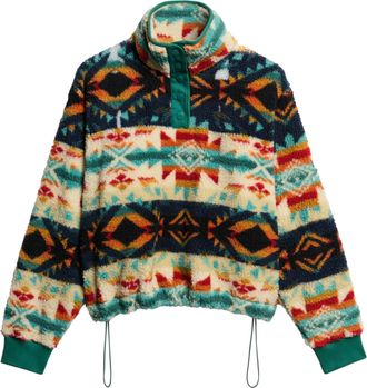 Superdry Damen Superweicher Bedruckter Teddy-Fleece Nava Quilt Print 40