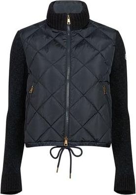 Moncler Cardigan matelass&eacute; &agrave; col et manches textur&eacute;s