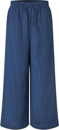 Lollys Laundry Femme, Pantalons, Bleu, Taille: 38 FR Pantalon en Coton Rayé Modèle LiamLL