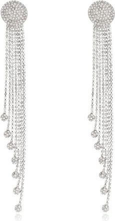 Alessandra Rich Femme, Accessoires, Gris, Taille: ONE Size Boucles doreilles clip Cristal