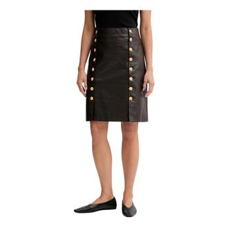 Bally Mini-jupe en cuir - Femme - Jupes - Brun - Taille: 34 FR