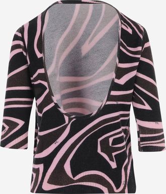 Emilio Pucci Labyrinth Print Wool Sweater - Black