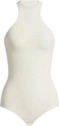 Alberta Ferretti Femme, Tops, Blanc, Taille: 38 FR Body &agrave; col montant et &eacute;paules d&eacute;couvertes