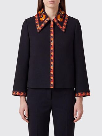 Pucci Veste courte en coton avec finitions contrastantes et fermeture dissimul&eacute;e