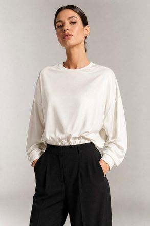 Liu Jo Sweatshirt Liu Jo Sweatshirt - Sweatshirt creme elastischer Bund f&uuml;r Damen