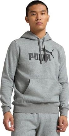 Puma Essentials Sweat à capuche en polaire avec logo pour homme (grandes tailles disponibles), Gris chiné moyen Ss25, 4X-Large grand