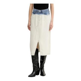 Karl Lagerfeld Ombr&eacute; Denim Midi Rock - - Skirts - Damen - Beige - XS
