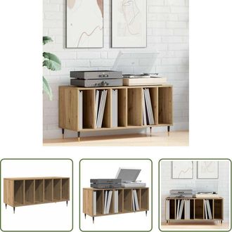 vidaXL Holzregal - Schallplattenschrank mit Regal Artisan-Eiche 100 x 38 x 48 cm