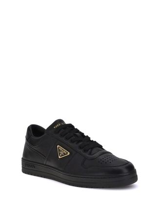 Prada Mens Leather Sneakers Downtown Black Trainers