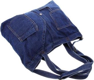 Hemobllo Sac Cabas Toile Denim Capacité pour Femme Style Rétro à Main Épaule et Bandoulière Sac Jean Casual et Facile à Nettoyer pour Shopping et Sorties