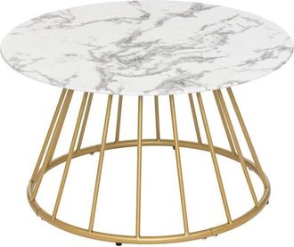 Atmosphera Atmosphera - Table Basse Effet Marbre Rayo 70cm Blanc