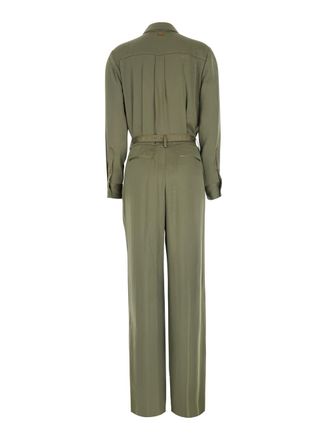 Michael Michael Kors Womens Jumpsuit Satin Ls Green Polyester Jumpsuits Dress