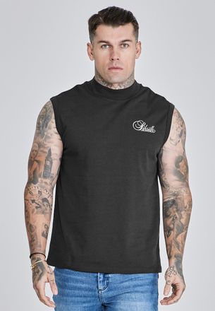 Siksilk Herren Schwarzes &Auml;rmelloses T-Shirt XXL