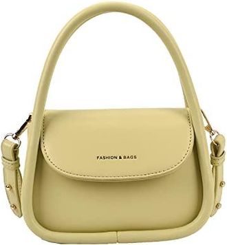 Generic Petit sac &agrave; main et sac &agrave; main en cuir avec poign&eacute;e sur le dessus - Sac &agrave; main tendance - Mini sac &agrave; bandouli&egrave;re mignon pour femme, jaune, Small