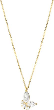 Edenly Halskette Mitternachtsschmetterling - Gelbgold 18 Karat mit synthetischen Diamanten
