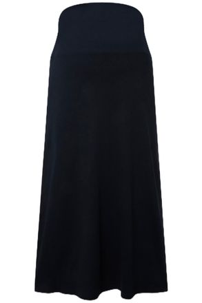 Ulla Popken Damen große Größen Übergrößen Plus Size Bellieva Jerseyrock, A-Linie, Elastikbund, Seitenschlitze Marine 54+ 831530130-54+