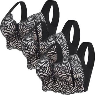 Generic Soutien-gorge confortable et l&eacute;ger sans armatures pour femme - Soutien-gorge correcteur pour personnes &acirc;g&eacute;es - Grande taille - Couverture compl&egrave;te - D
