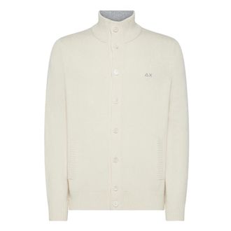 Sun 68 Homme, Pulls, Blanc, Taille: XL Cardigan Uni Boutonn&eacute;