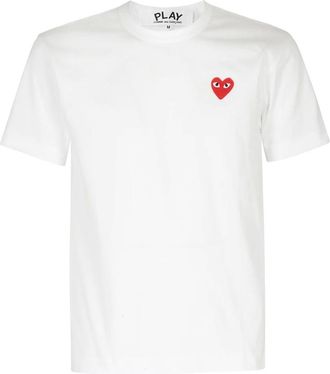 Comme Des Gar&ccedil;ons Homme, Tops, Blanc, Taille: L Red Heart T-shirt