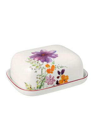 Villeroy & Boch Butterdose Marie Fleur Basic, Mehrfarbig, Keramik, 12.5x6.5x15 cm, K&uuml;chenzubeh&ouml;r, Vorratsbeh&auml;lter, Butterdosen