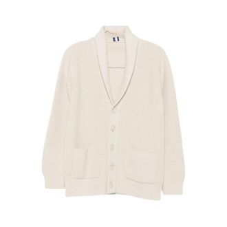 Fedeli Rippstrick-Cardigan mit Schalkragen - - Knitwear - Herren - Beige - XL